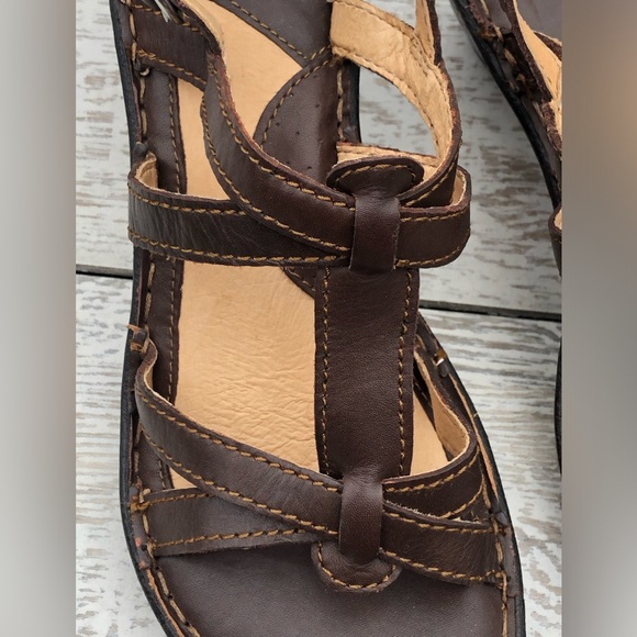 Born | Shoes | Born Brown Leather Strap Sandals With Heels Womans Size ...